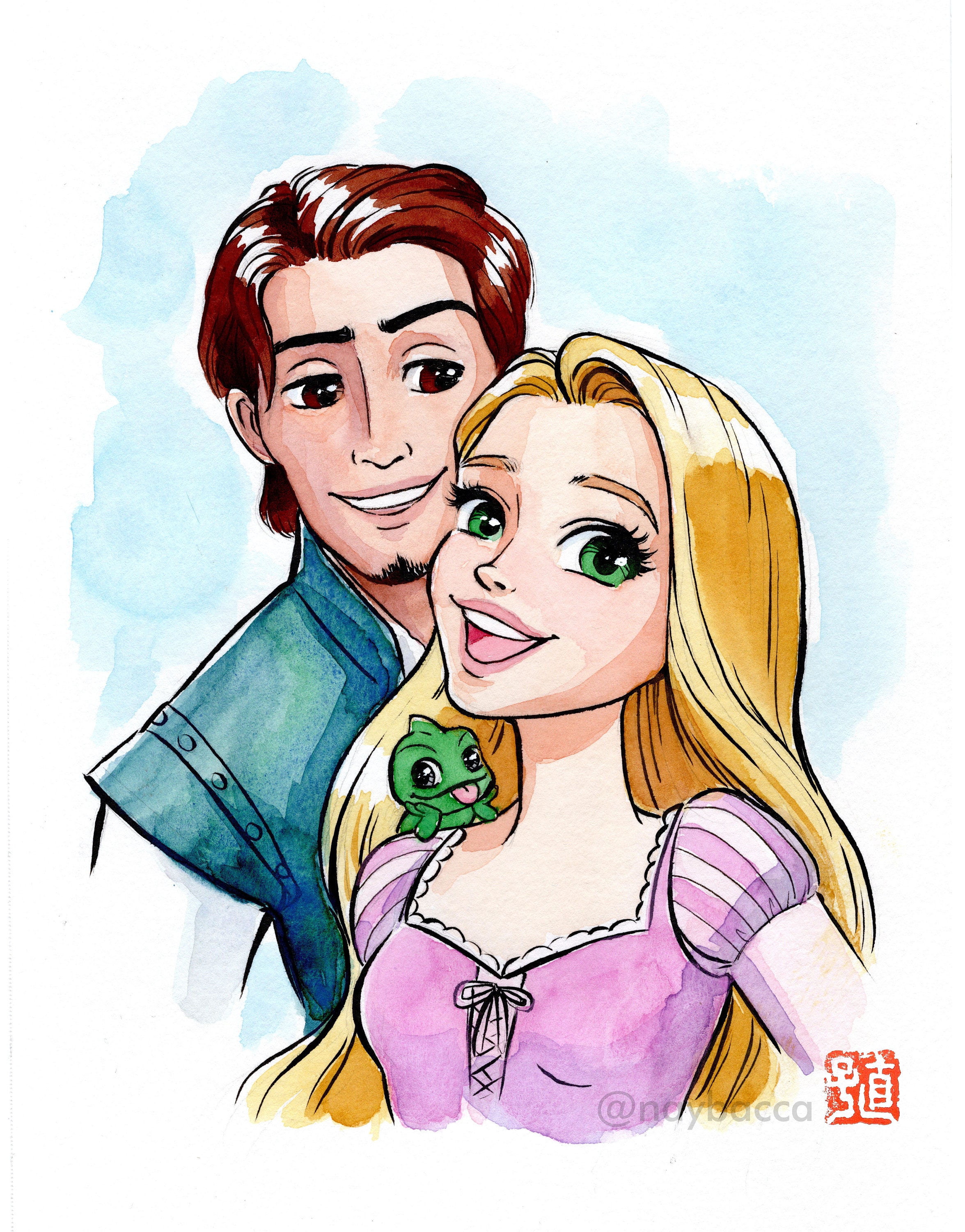 Rapunzel And Flynn Drawing
