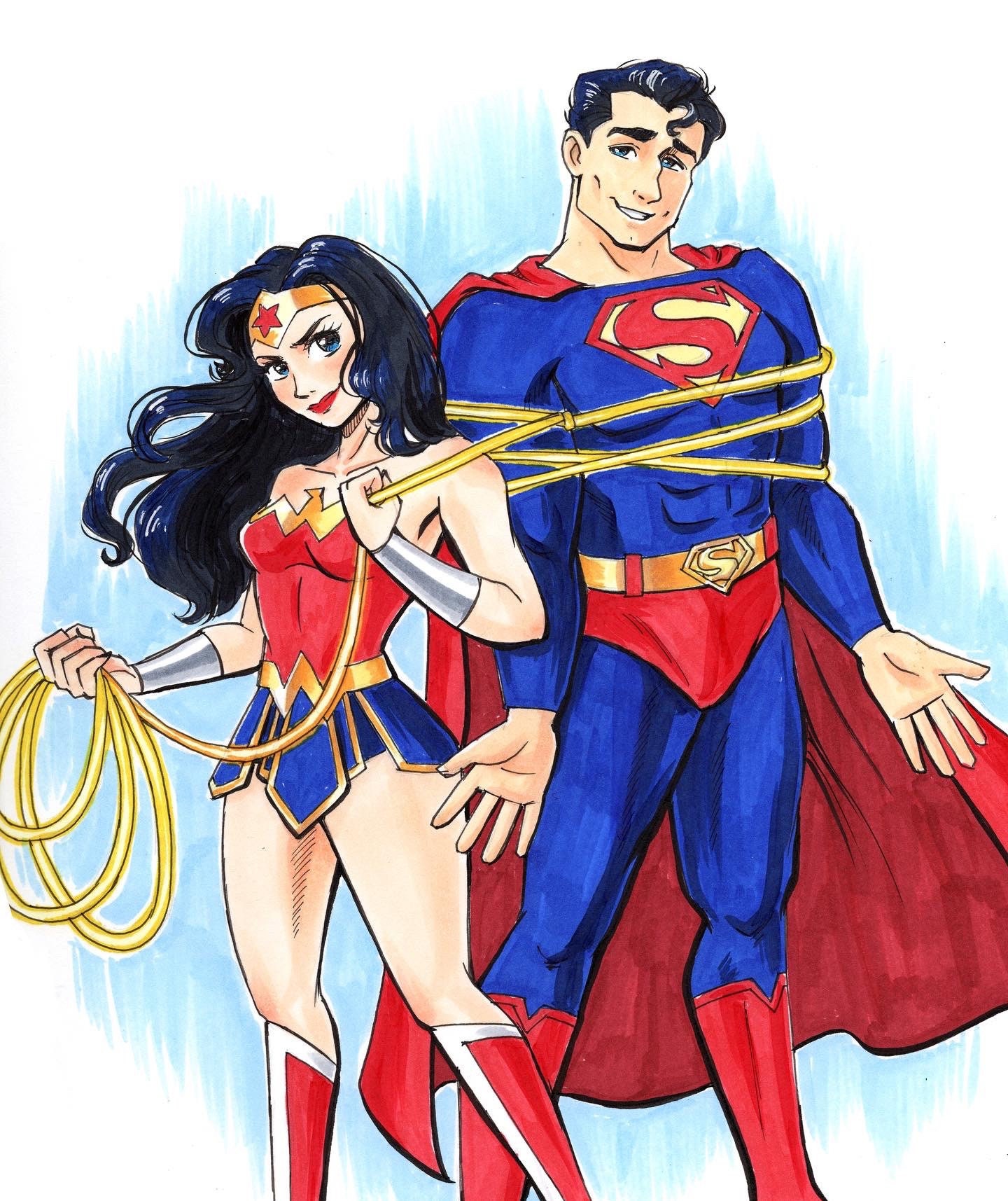 Batman Y La Mujer Maravilla En La Cama