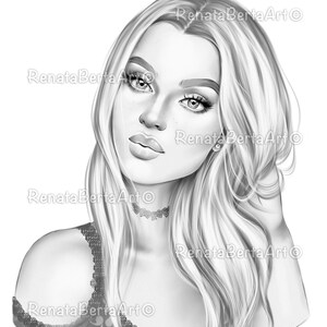 Beauty Digital Coloring Book Premium Grayscale Instant - Etsy