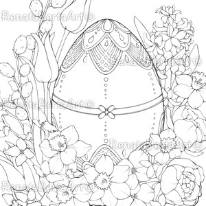 Easter Egg - Premium Coloring Page - Instant Download - Printable ...