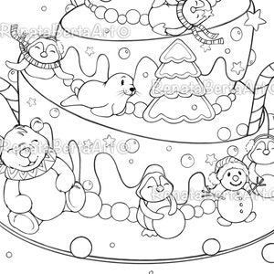 Winter Fun Line-art Coloring Page - Premium Coloring Page - Instant ...