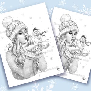 Winter Digital Coloring Book - Printable Art With Snowman, Nutcracker ...