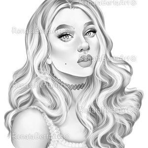 Beauty Digital Coloring Book Premium Grayscale Instant - Etsy