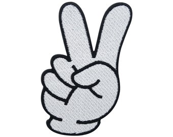 Two Finger Peace Patch, Iron-on Patch, Embroidered Patch, Peace Patch ...