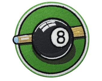 Black Billiard 8 Ball Pool Game Iron on Patch - Etsy