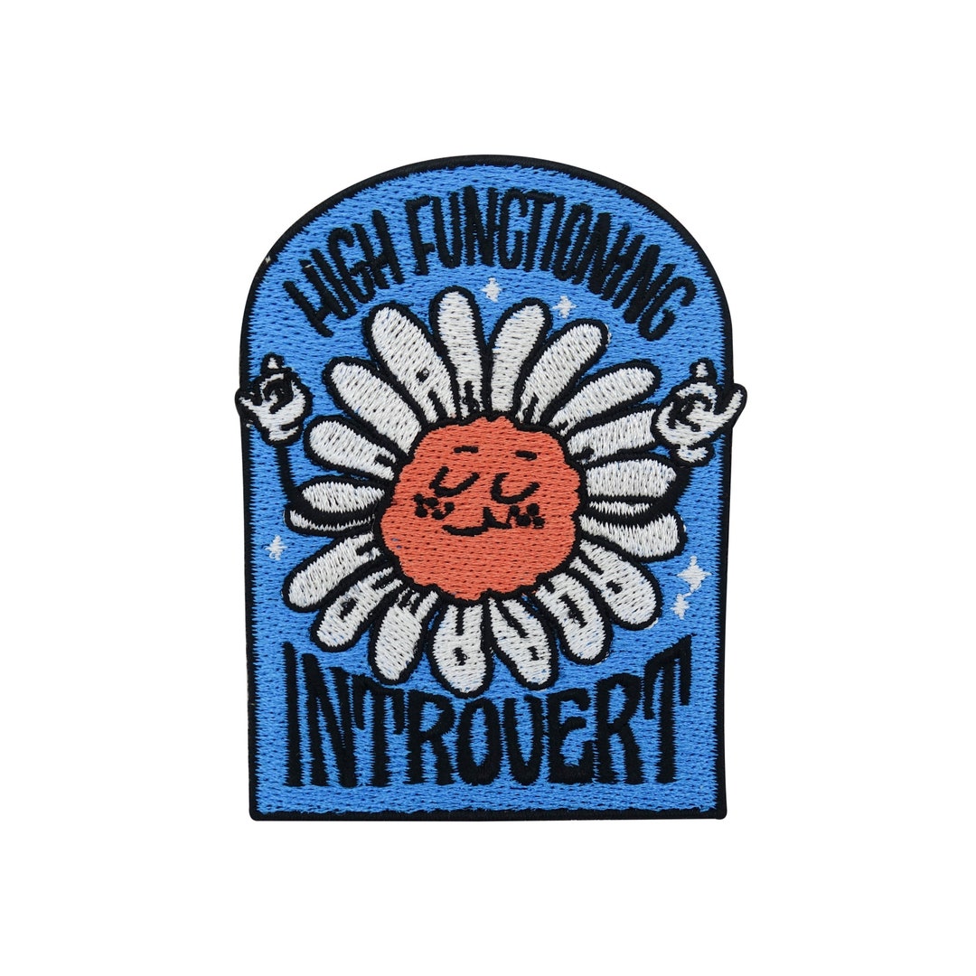 Iron-on Patch High Functioning Introvert Flower Flower Patches, Saying ...