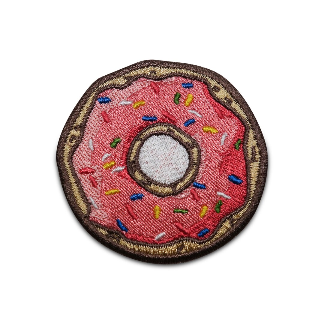 Aufnäher Donut pink Patch zum Aufbügeln | Homer Simpsons Patches, Bügelflicken, Cookie Muffin ...