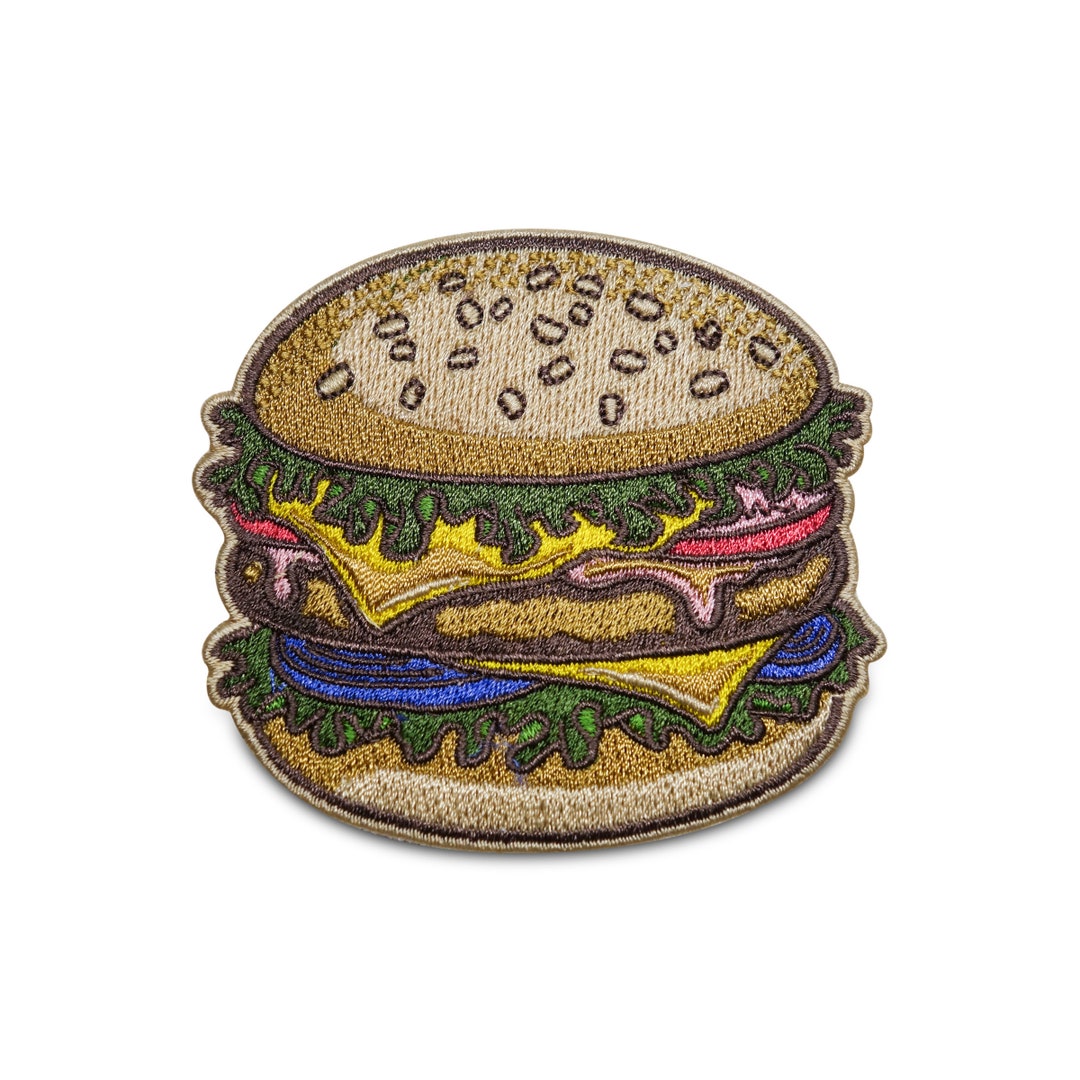 Iron-on Hamburger Patch | French Fries Burger Patches, Iron-on Patches ...