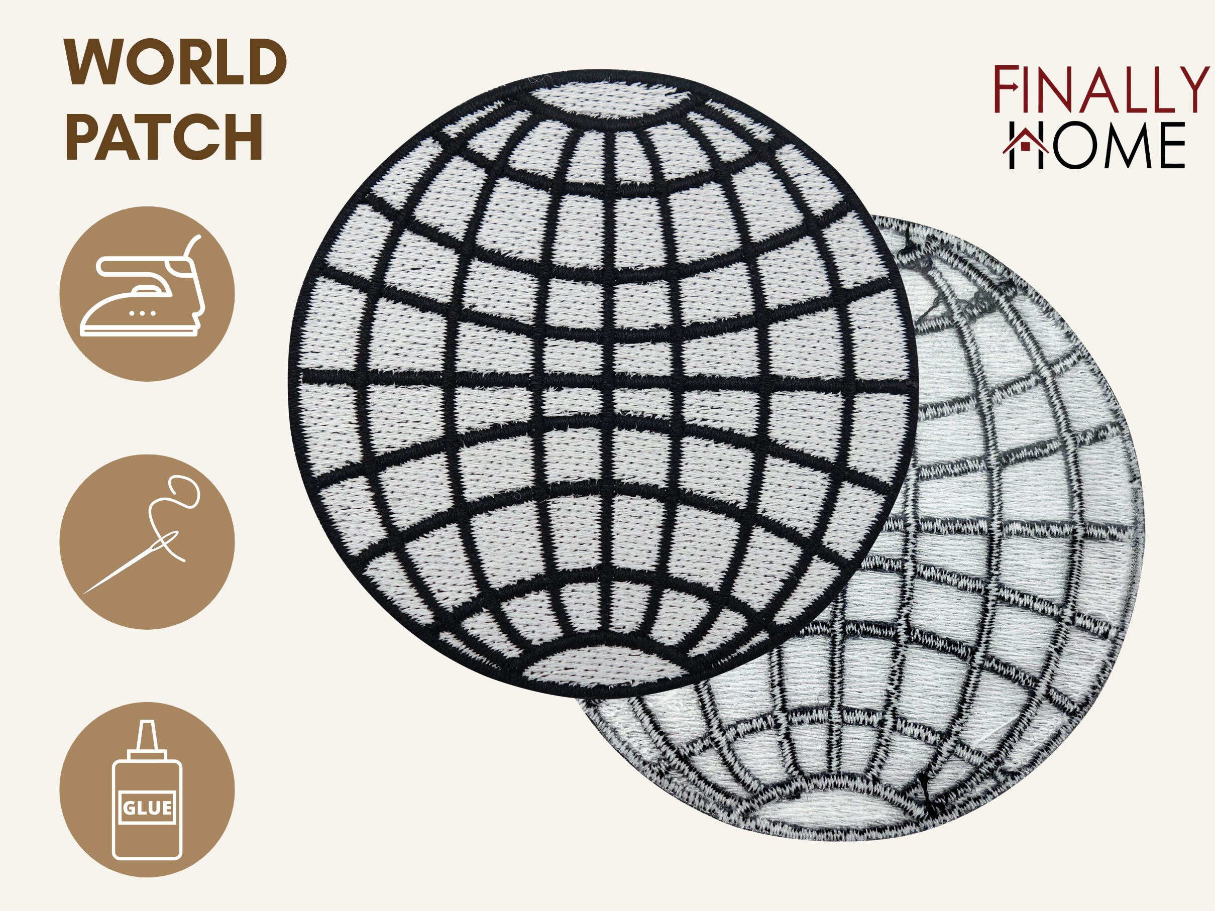 Iron-on Patch Minimalist Earth Earth Patches Environment - Etsy