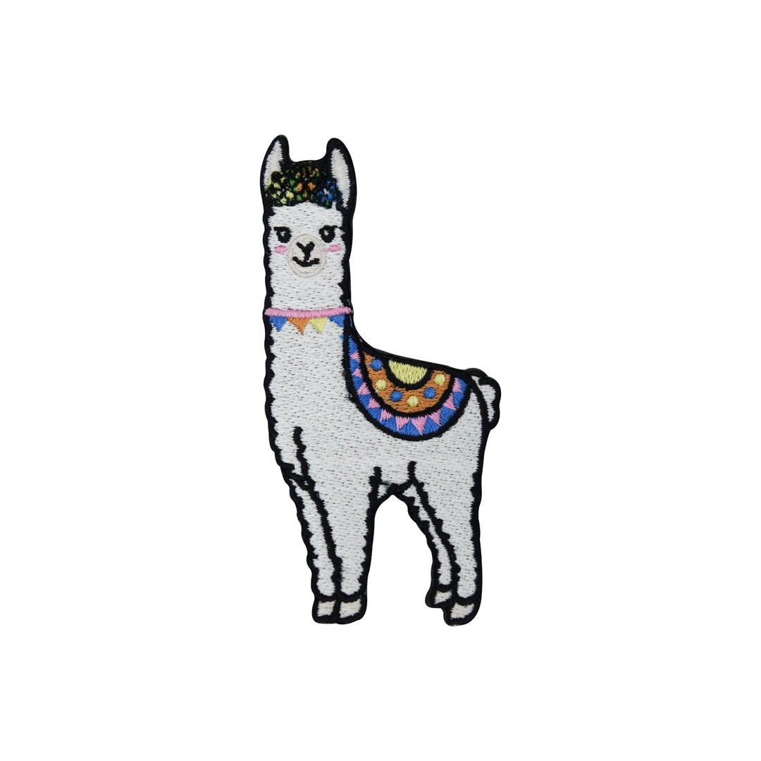 Iron-on Patch Llama With Blanket on Back Alpaca Patches, Cute Iron-on ...