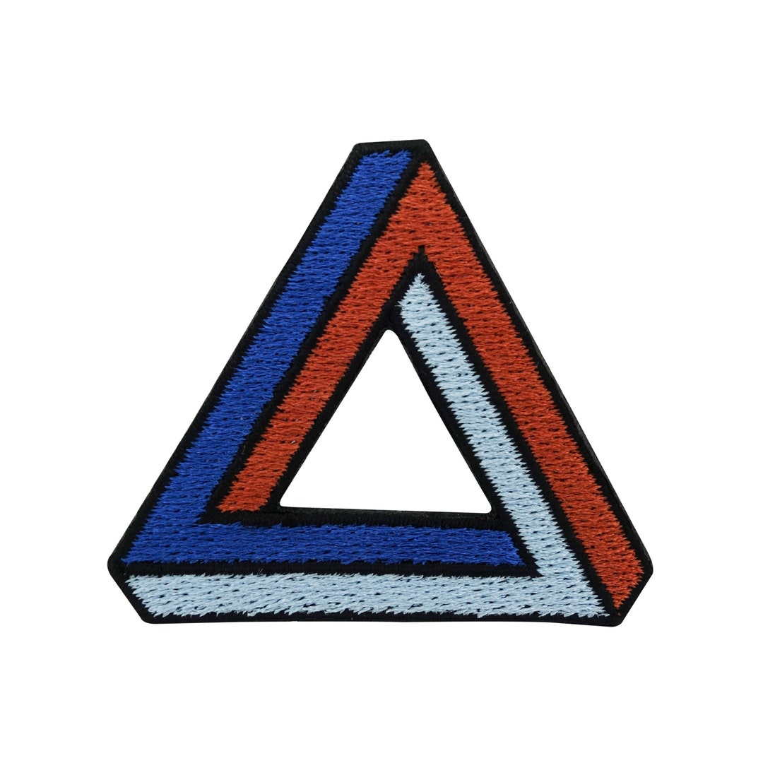 Iron-on Patch - Small Penrose Triangle | Abstract Art Patches, Blue 3D ...