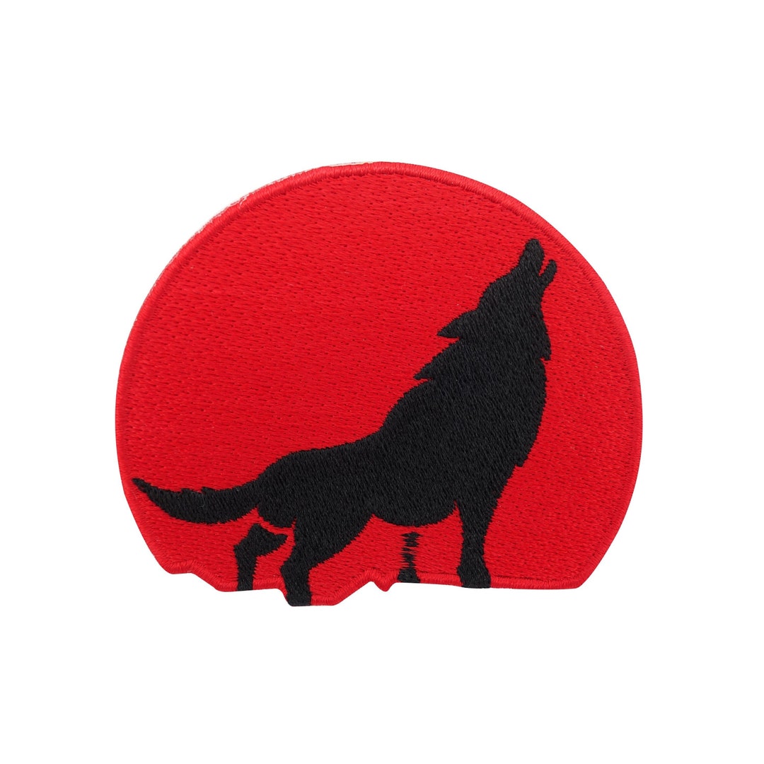Red Wolf Moon Iron-on Patch Red Moon Patches, Wolves Iron-on Patch ...