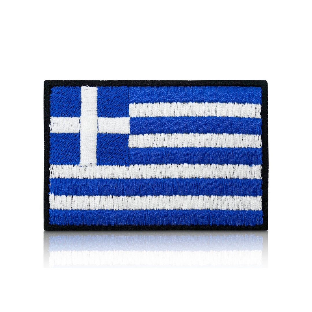 Greece Flag Patch With Velcro Backing Greek Flag Patches, Greek Flag Velcro Patch, Outdoor ...
