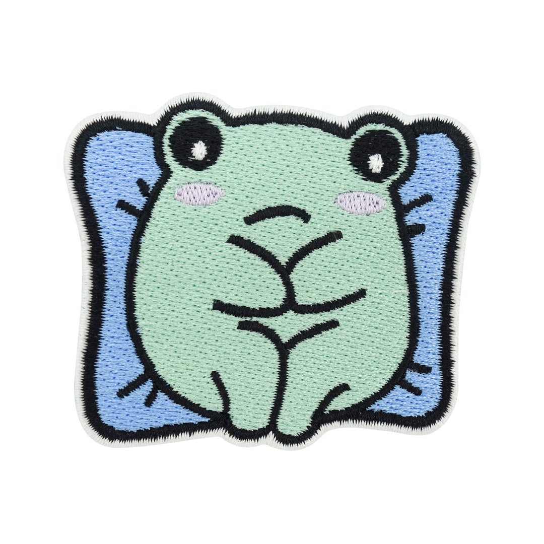 Iron-on Patch Worried Frog Sad Patch, Frog Meme Iron-on Patch, Cute ...