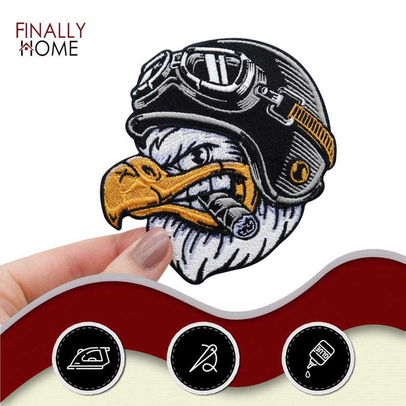 Iron-on Patch, Biker Eagle, for Leather Vests | Motorcycle Vest Patches ...