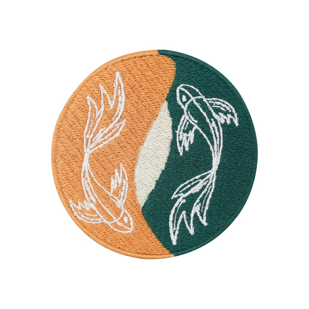 Iron-on Patch Soul of the Moon Collection: Yin Yang Fish Koi Japan ...