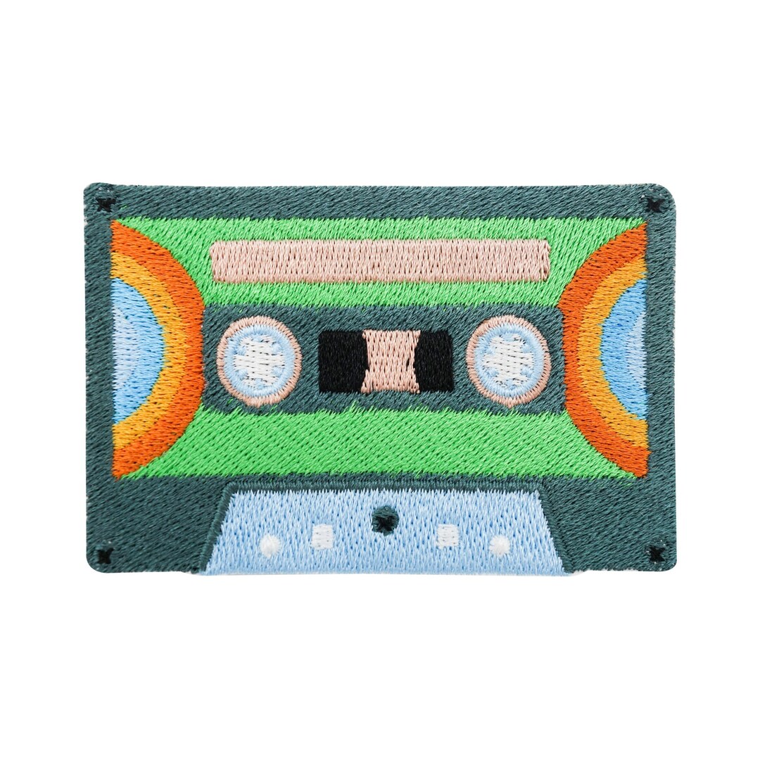 Iron-on Patch Green Cassette Retro Patches, Vintage Iron-on Patches ...