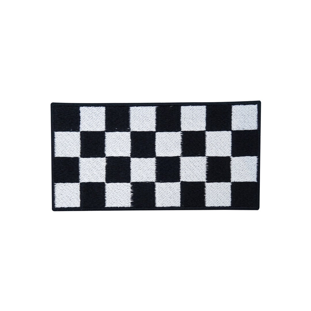 Checkerboard Black and White Iron-on Patch | Checkerboard Patches, Art ...