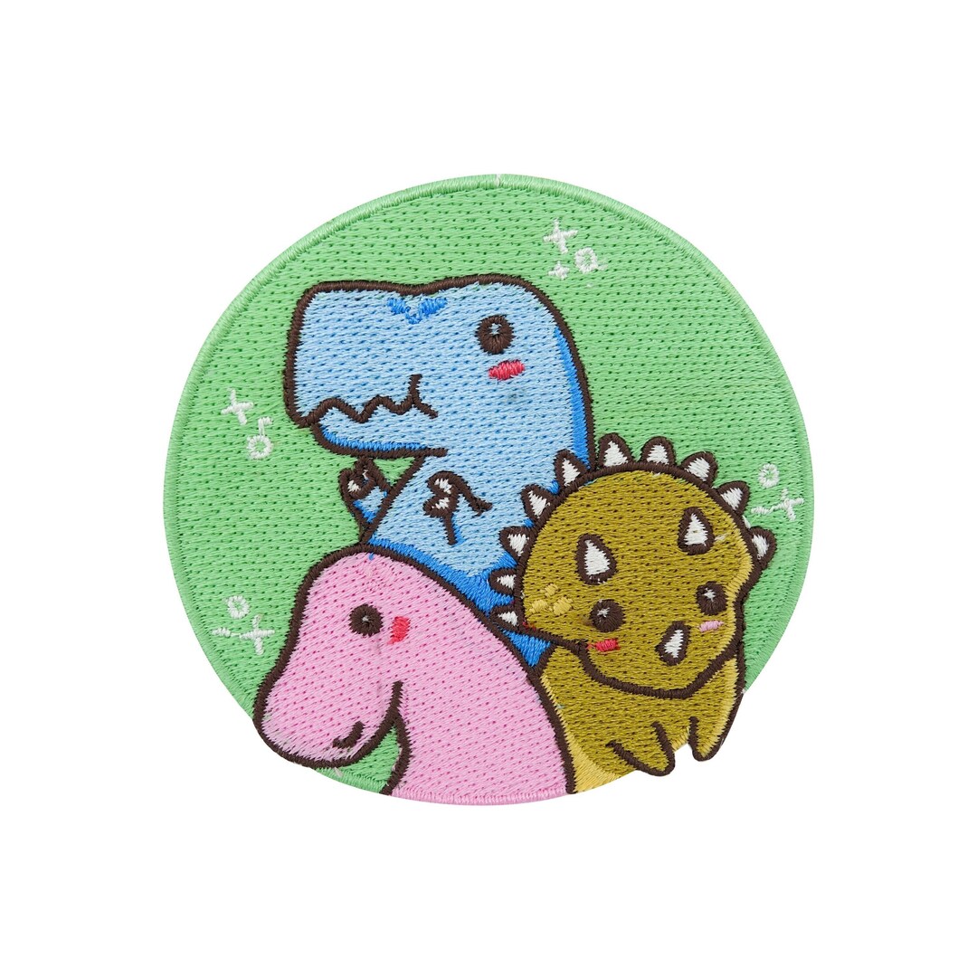 Iron-on Patch Round Children's Dino Dinosaur Patches, Boys Iron-on ...