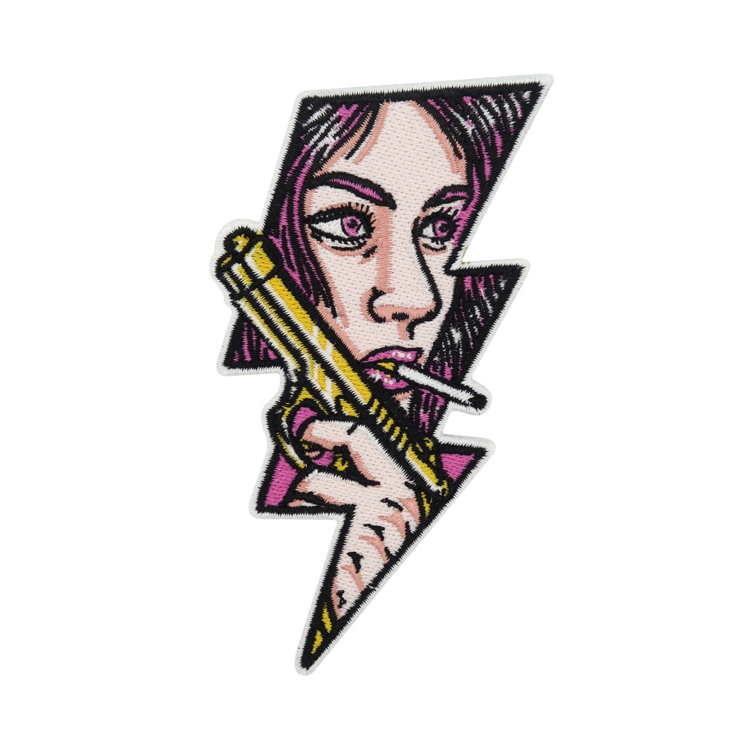 Iron-on Patch Gangster Girl Sew-on Patch Lightning Retro Sexy Patches ...