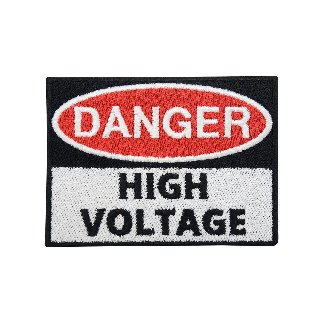 Iron-on Patch Danger High Voltage | Caution High Current Patches ...