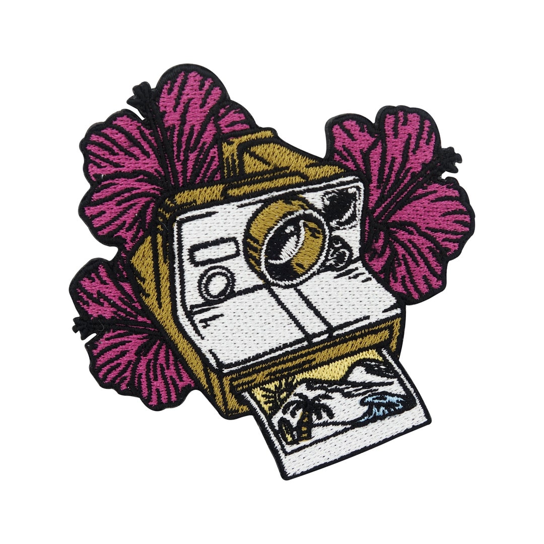 Hawaii Polaroid Camera Iron-on Patch Retro Patches, Vintage Iron-on Old ...