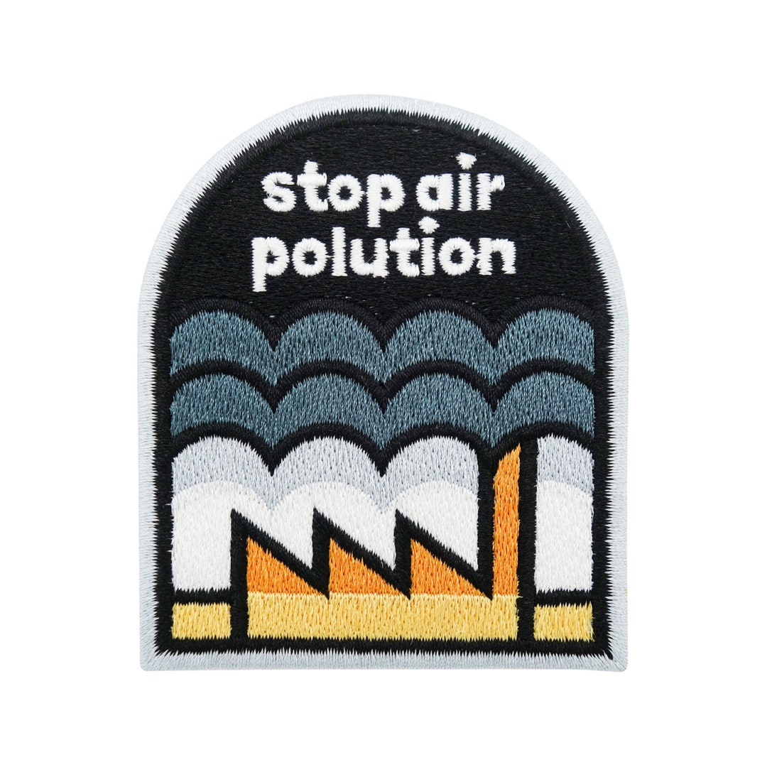Iron-on Patch Stop Air Polution Climate Change Patches, Climate Iron-on ...