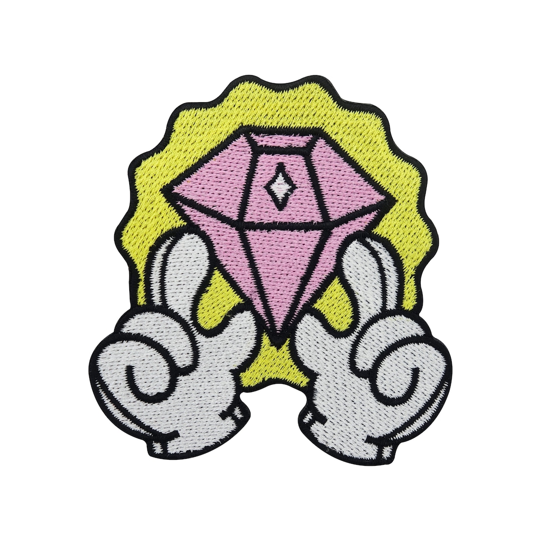 Iron-on Patch Diamond Hands | Diamond Patches, Retro Comic Iron-on ...