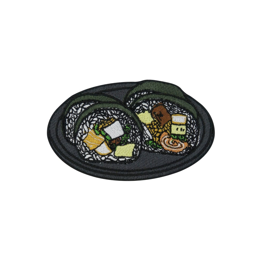 Iron-on Patch Black Plate of Sushi Fish Food Patches Fish - Etsy