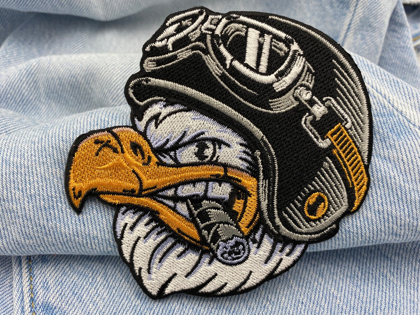 Iron-on Patch, Biker Eagle, for Leather Vests | Motorcycle Vest Patches ...