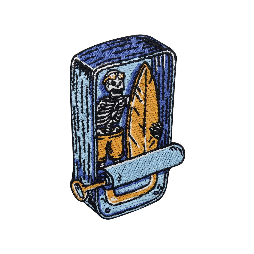 Iron-on Patch Surfer Skeleton | Sea Patches to Sew On, Surf Iron-on ...