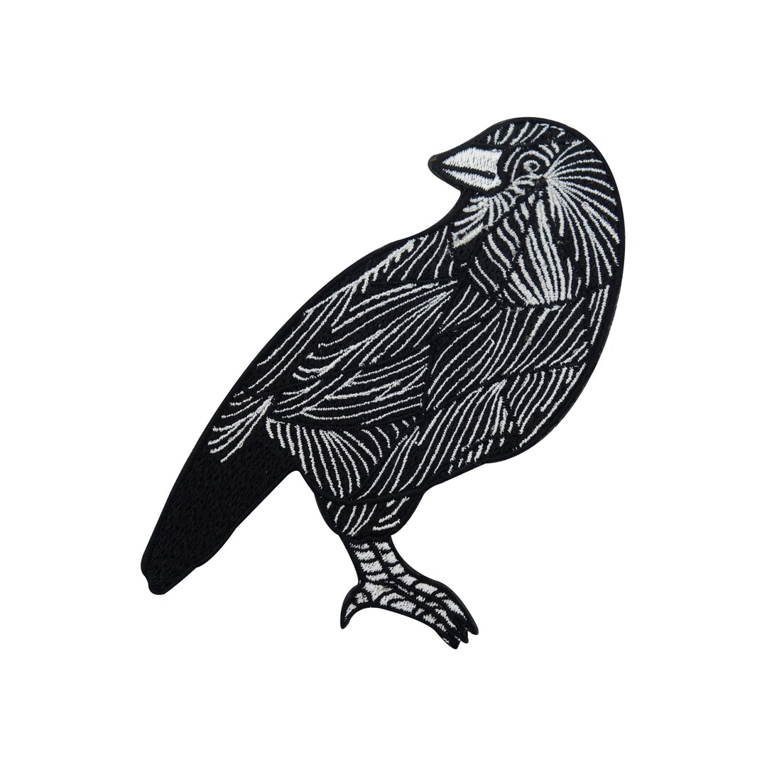 Iron-on Patch Black Raven Bird Patches, Odin Iron-on Patches, Viking ...