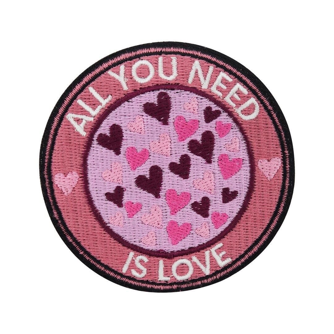 Iron-on Patch All You Need is Love Heart Patches, Pink Iron-on Patches ...