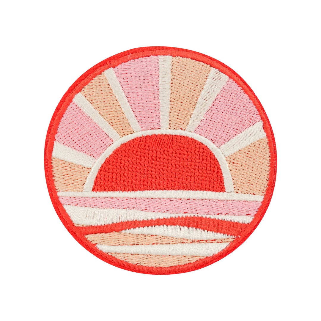Iron-on Patch Pink Sunset Summer Patches, Sun Patches - Etsy