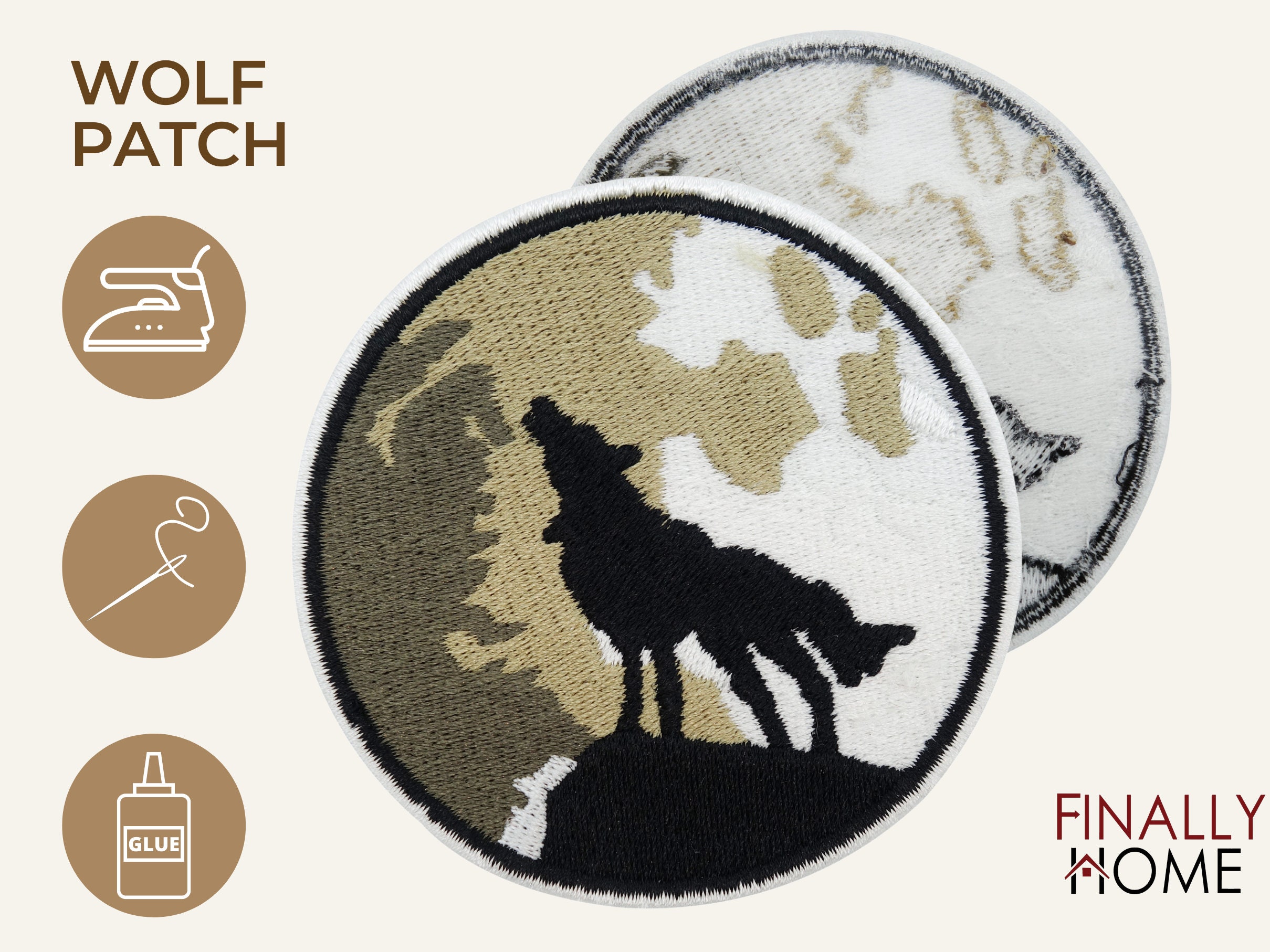 Patch to Iron Wolf Howling at the Moon Dog Patches Ironing - Etsy