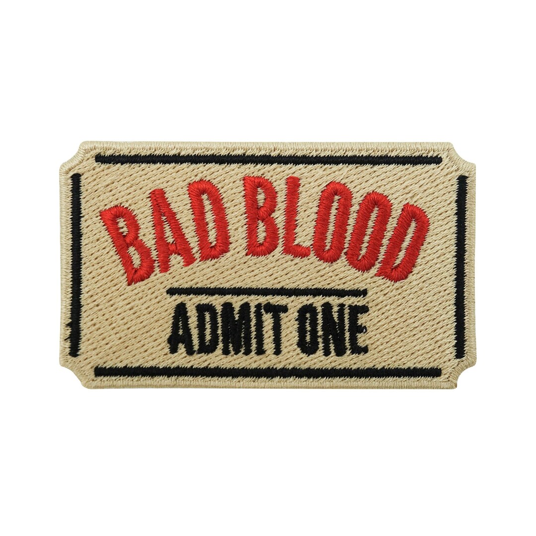 Iron-on Patch Bad Blood Ticket Punk Patches, Film Iron-on Patches ...