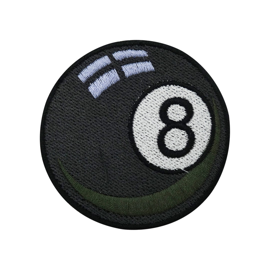 Iron-on Patch Black 8 Billiard Ball Retro Patches Vintage - Etsy