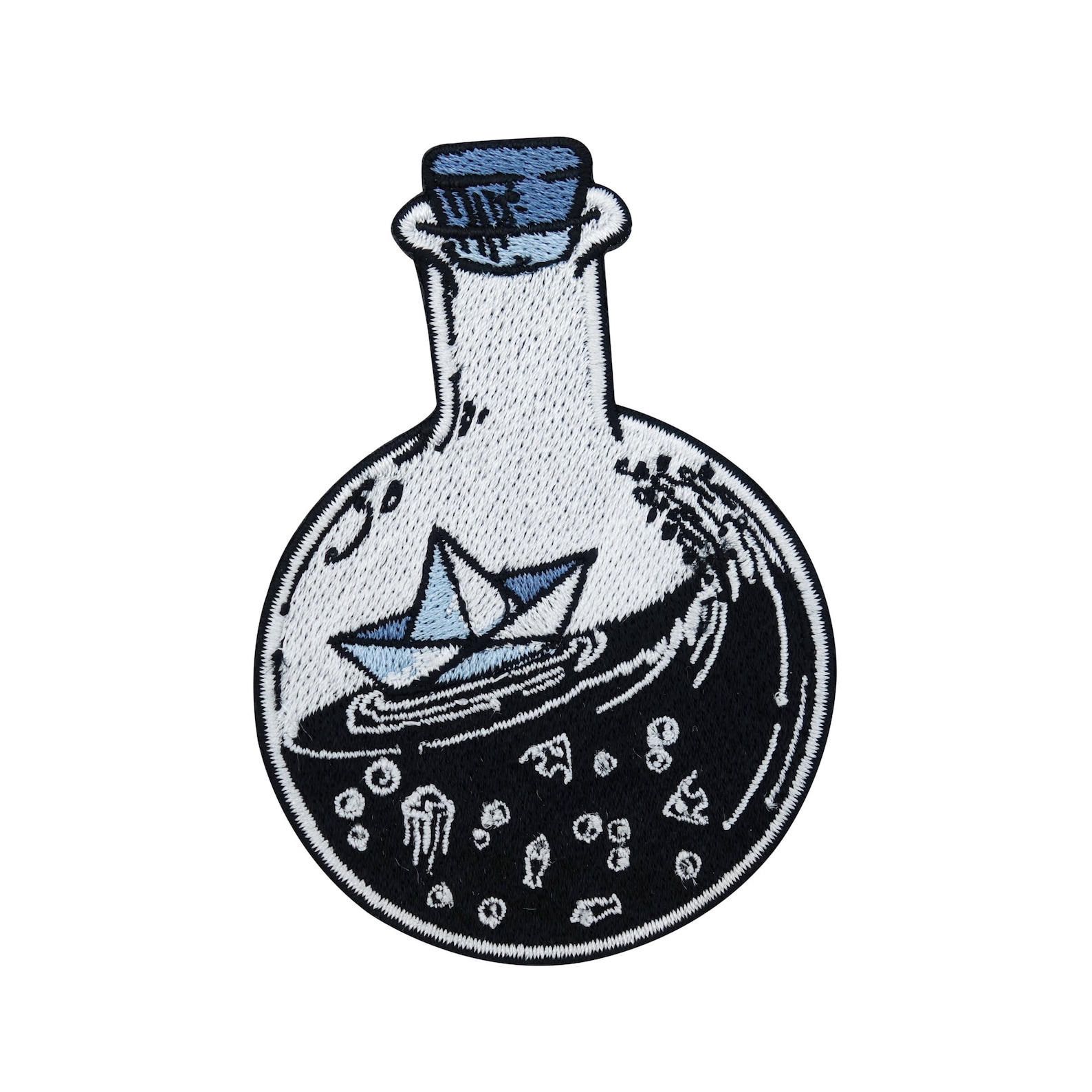 Iron-on Patch of a Ship on a Stormy Sea | Sea Patches, Water Patches ...