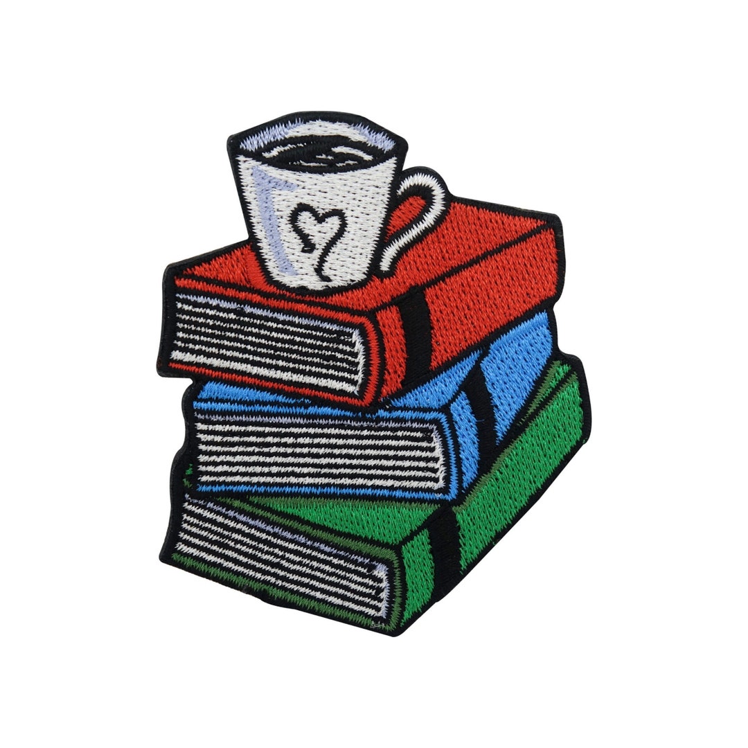 Bookworm Iron-on Patch | Book Patches, Coffee & Tea Iron-on Patches ...