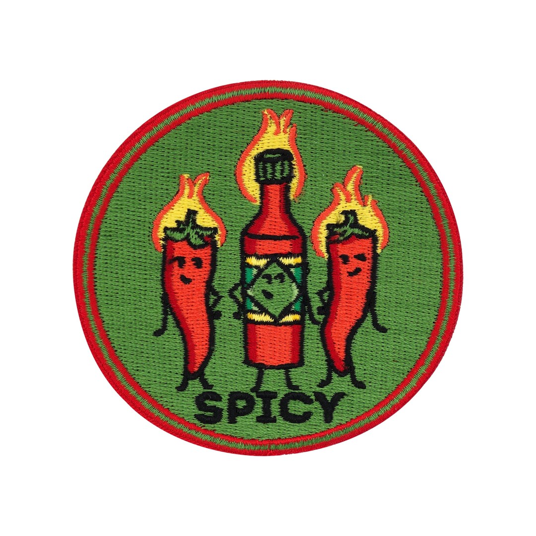 Iron-on Patch - Spicy Chili | Funny Green Patch - Etsy
