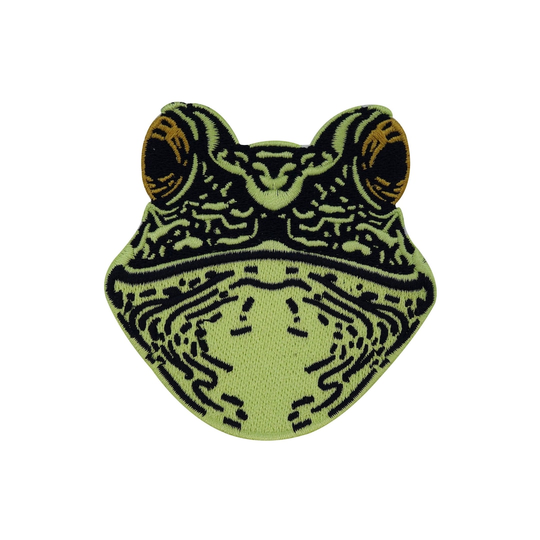 Iron-on Patch Green Frog Head Animal Patches, Water Iron-on Patches ...