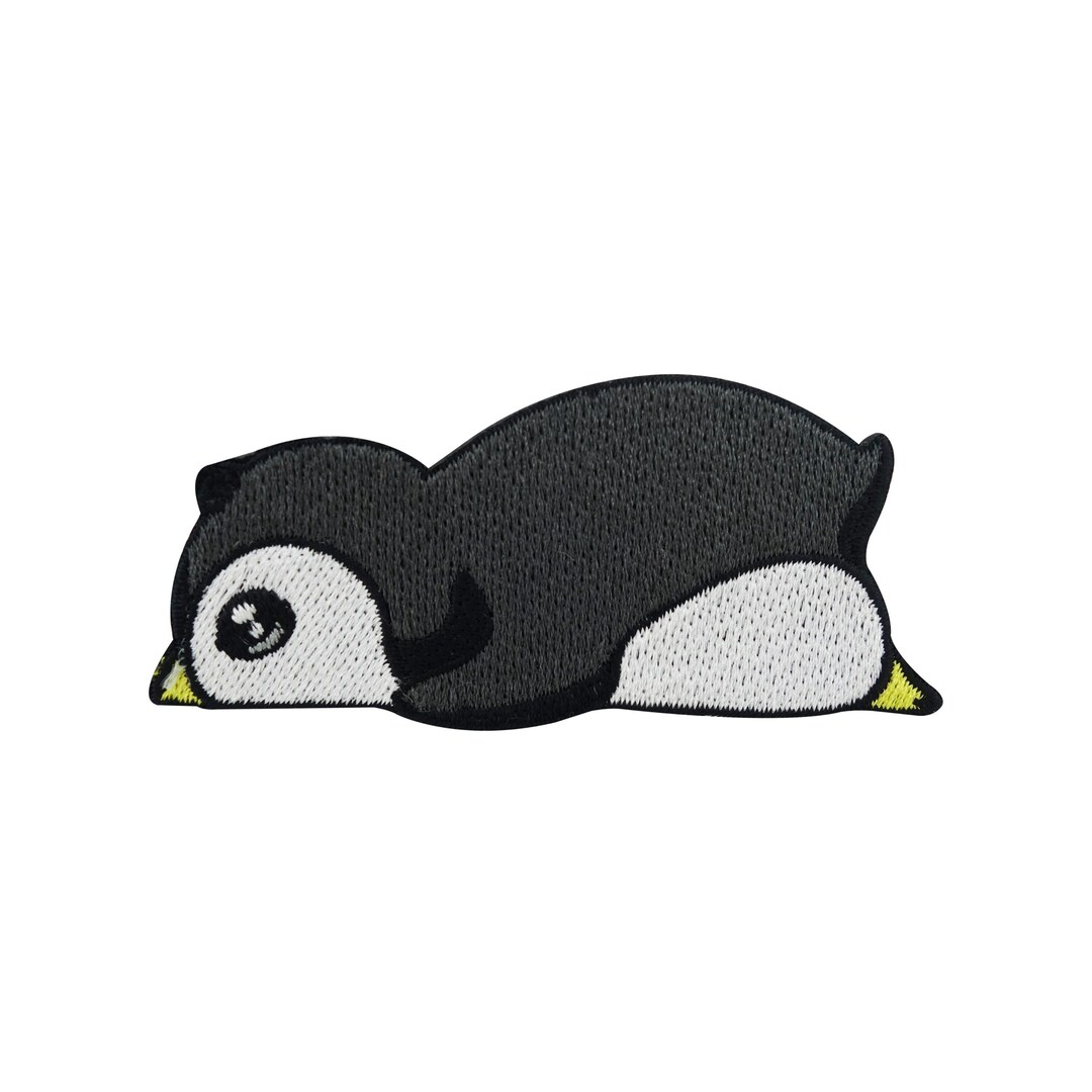 Iron-on Patch Cute Lying Penguin | Animal Patches to Sew On, Ice Animal ...
