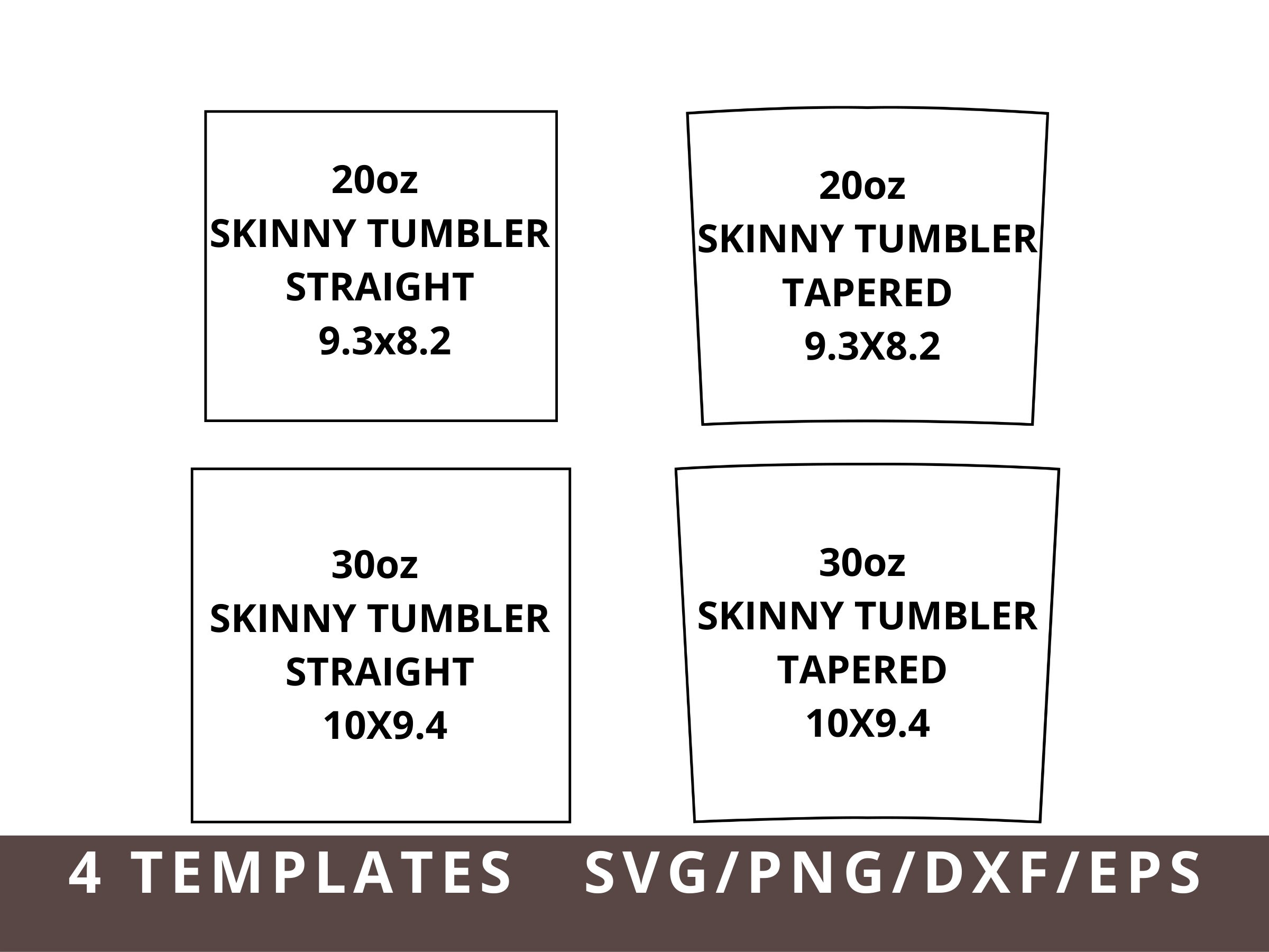 20oz Skinny Tumbler Template Tapered Straight Tumbler Template Etsy