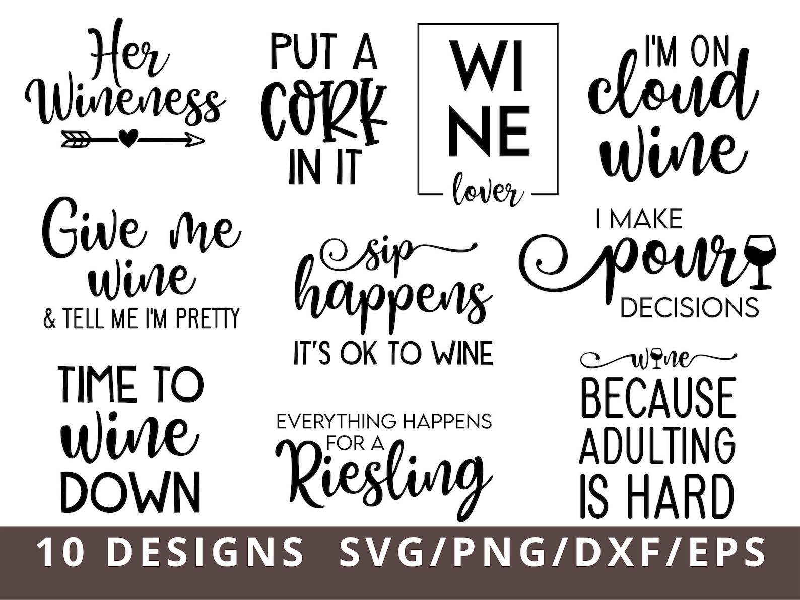 Wine Svg Bundle Wine Lover Svg Funny Wine Quotes Svg Sassy Wine