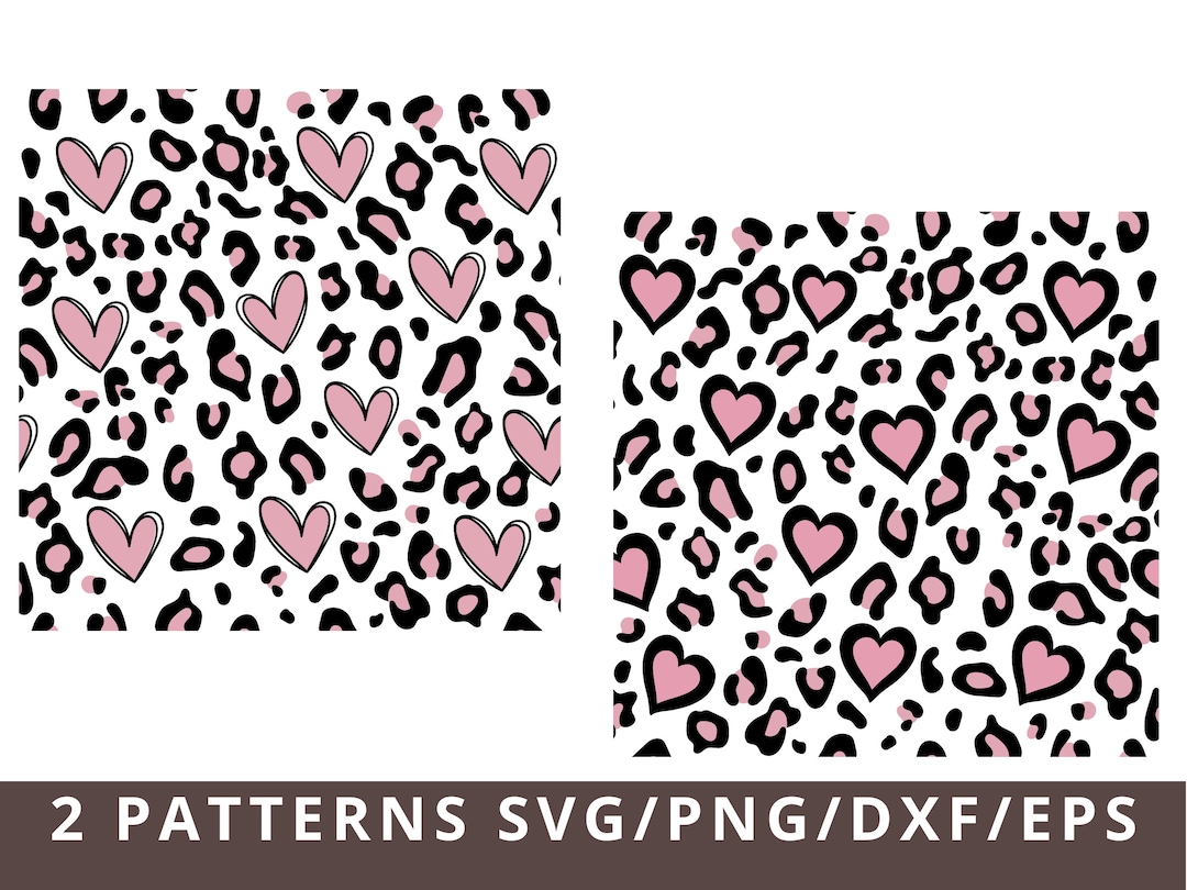 Leopard Heart Pattern Svg Dxf Png, Heart Print Svg, Seamless Svg Cut ...