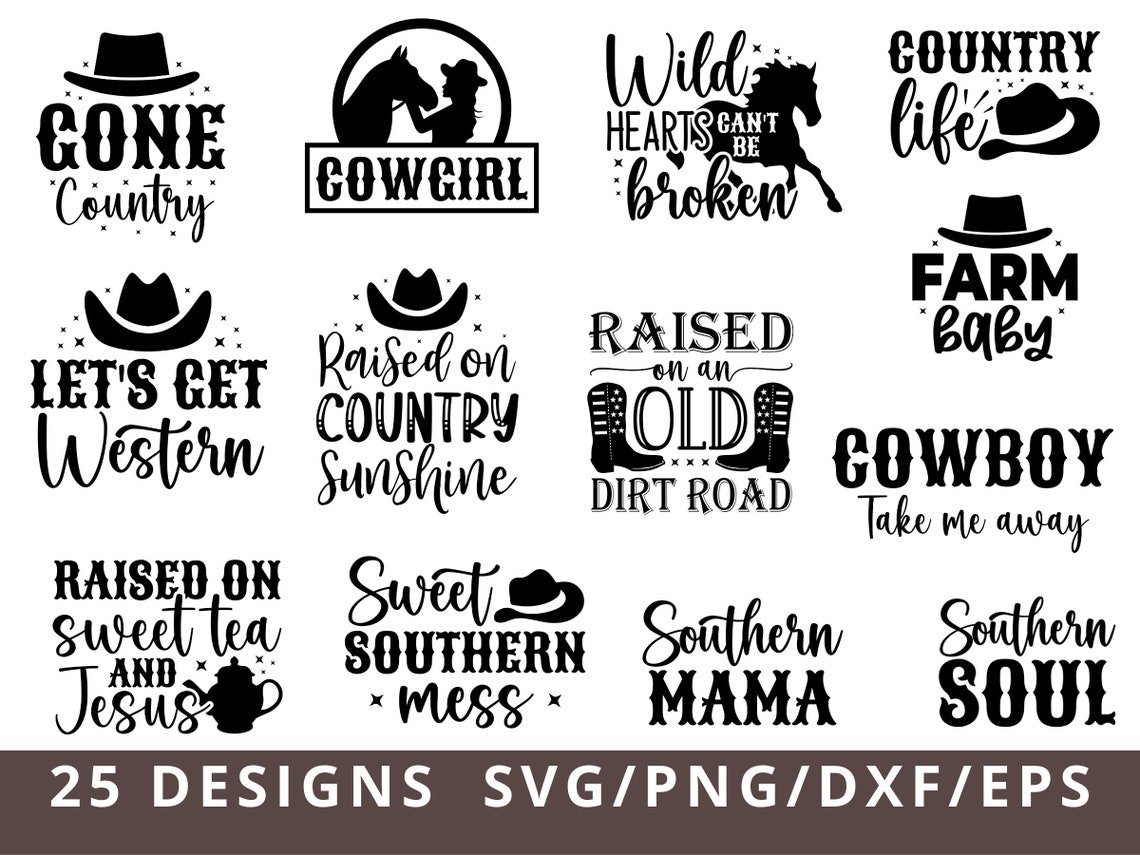 Southern SVG Bundle Farm Girl SVG Cowboy SVG Country Svg - Etsy