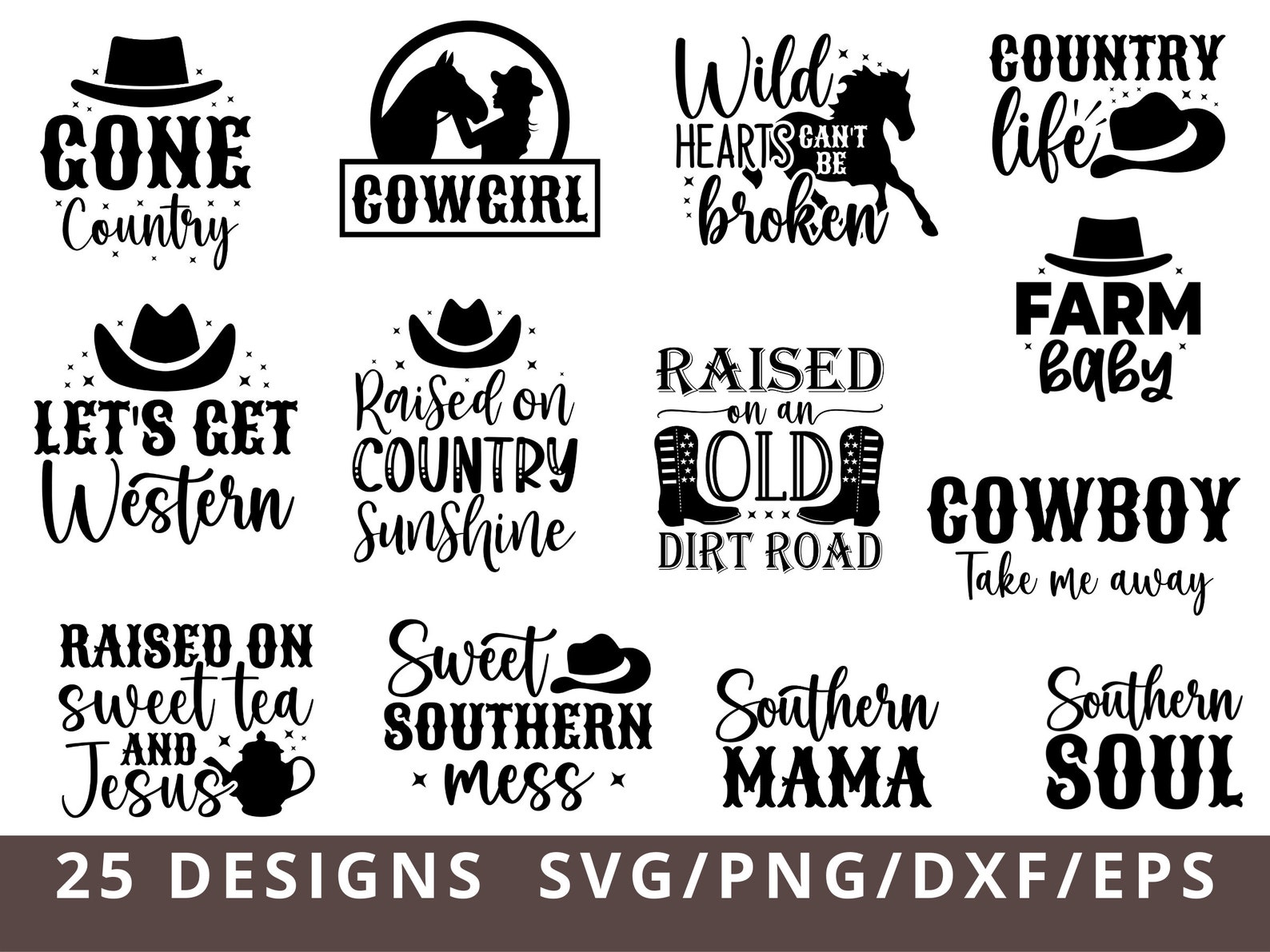 Southern SVG Bundle, Farm Girl SVG, Cowboy SVG, Country Svg, Cowgirl ...
