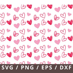 Heart Pattern Svg Dxf Png Heart Print Svg Seamless Svg Cut - Etsy