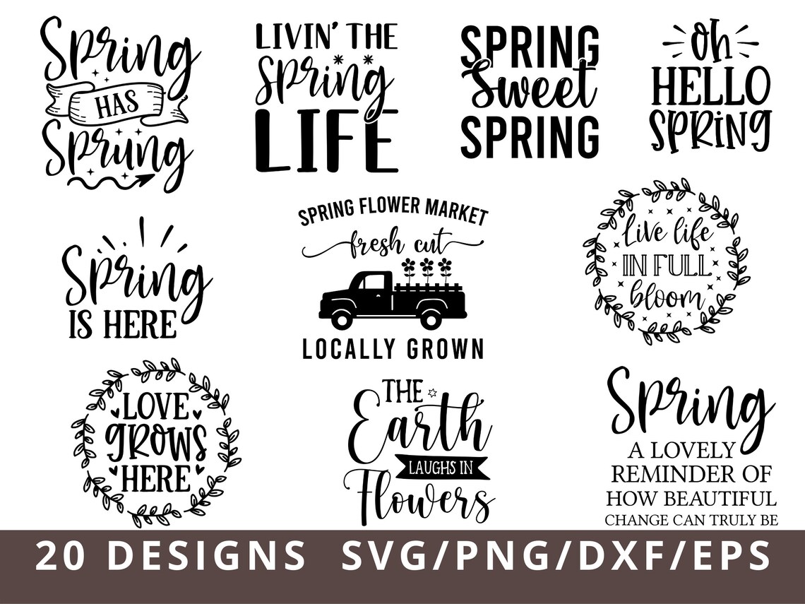 Spring SVG Bundle Spring Shirt Svg for Cricut Flower Market | Etsy