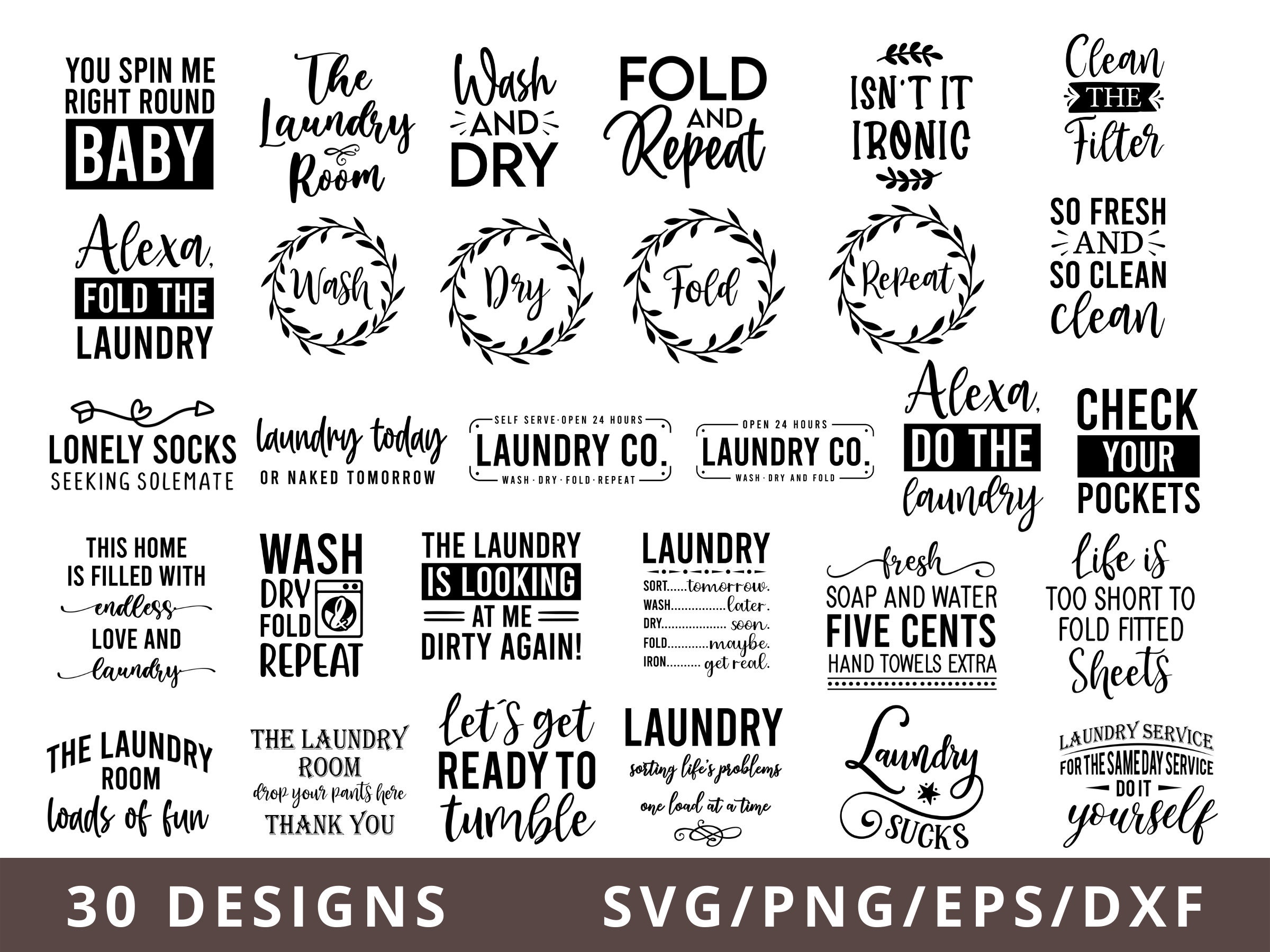 Laundry Svg Bundle Laundry Room Sign Svg Dxf Eps Png Wash - Etsy